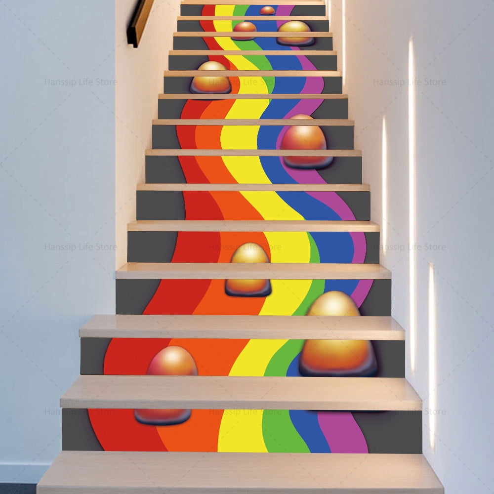 Customize 3D Staircase Mural Stickers Waterproof Vinyl Removable Stair ...
