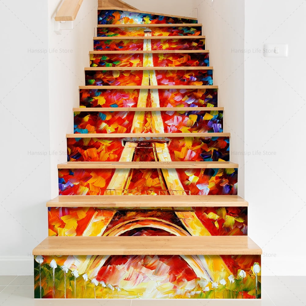 Customize 3D Staircase Mural Stickers Waterproof Vinyl Removable Stair ...