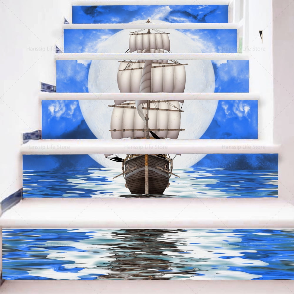 Customize 3D Staircase Mural Stickers Waterproof Vinyl Removable Stair ...