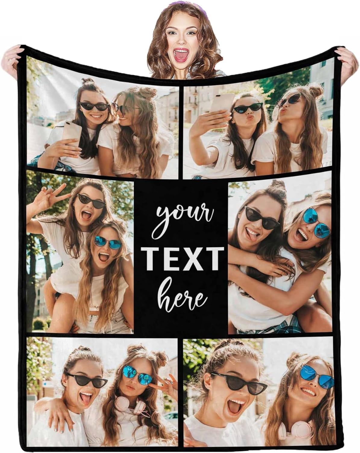 Customize Blankets with Photos, 3 Photos Customizable Blanket ...