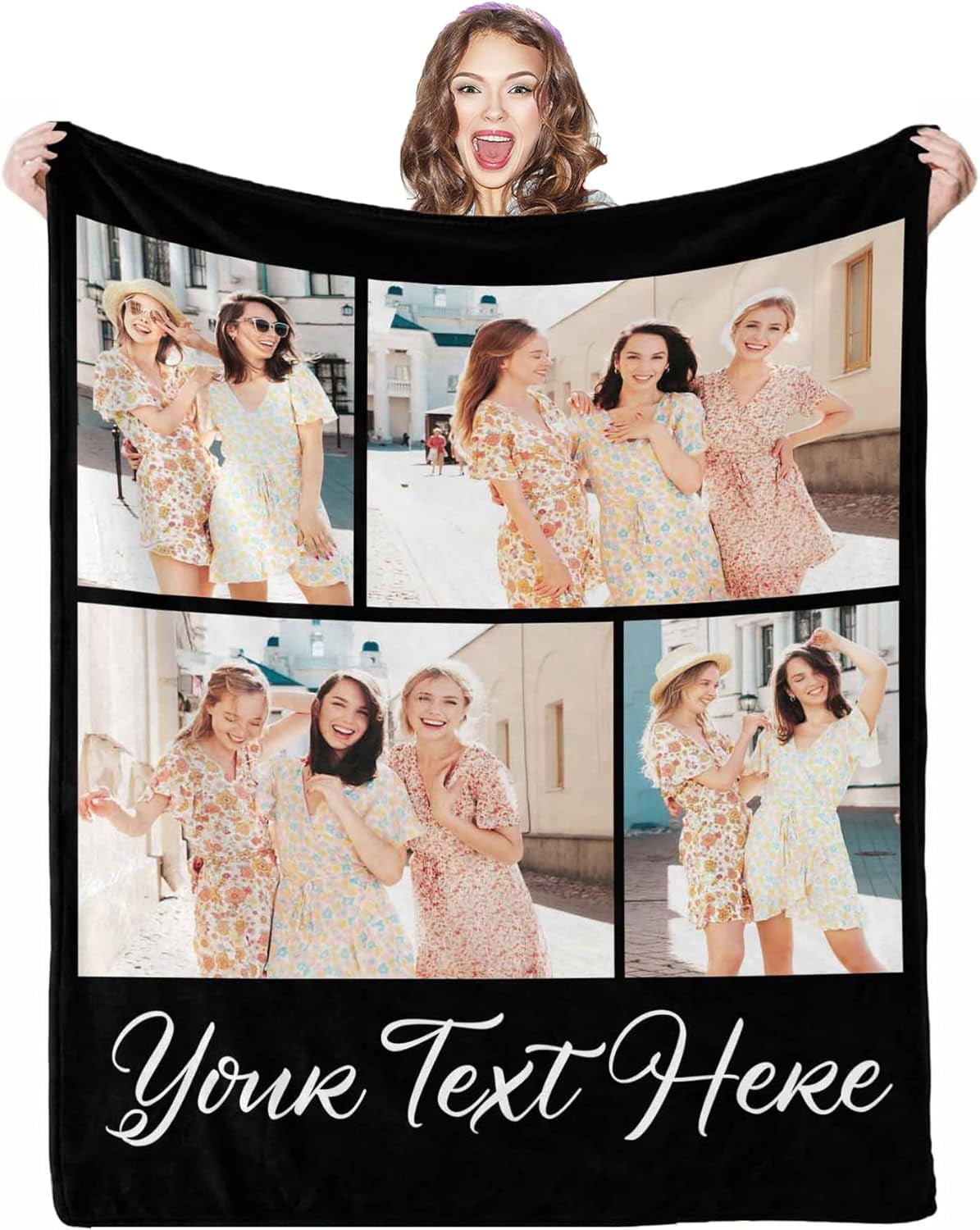 Customize Blankets with Photos, 3 Photos Customizable Blanket ...