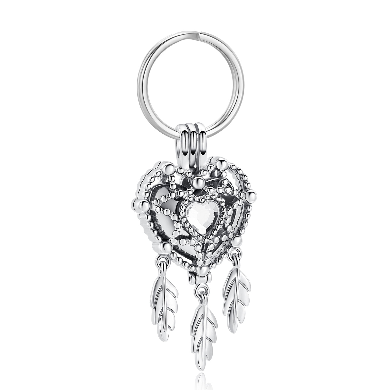 Customize Crystal Heart Dreamcather Memorial Urn Keychain for Ashes of ...