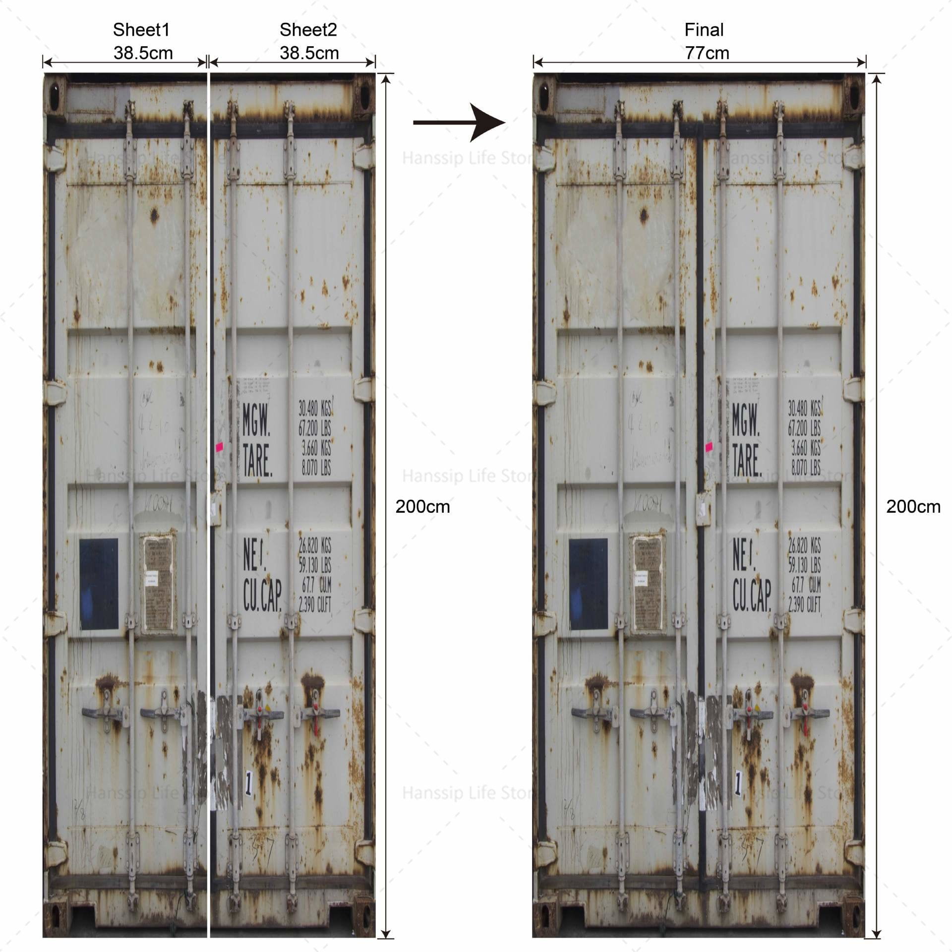 Customize Door Sticker 3D Container Pattern Wallpaper Bedroom Living ...