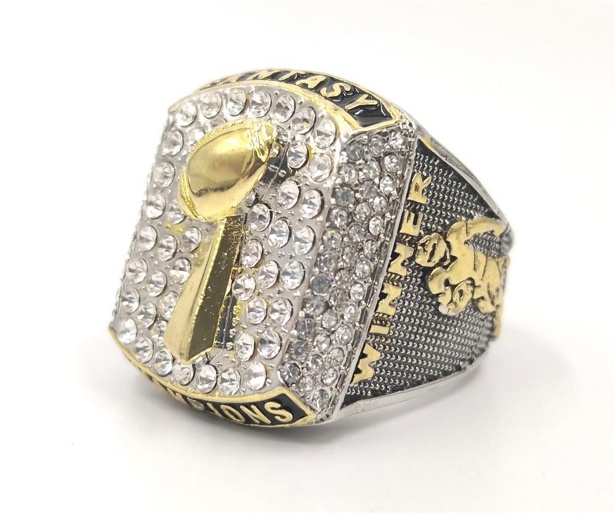 Fantasy Football Championship Silver Gold Bicolor Rings Trophies with ...