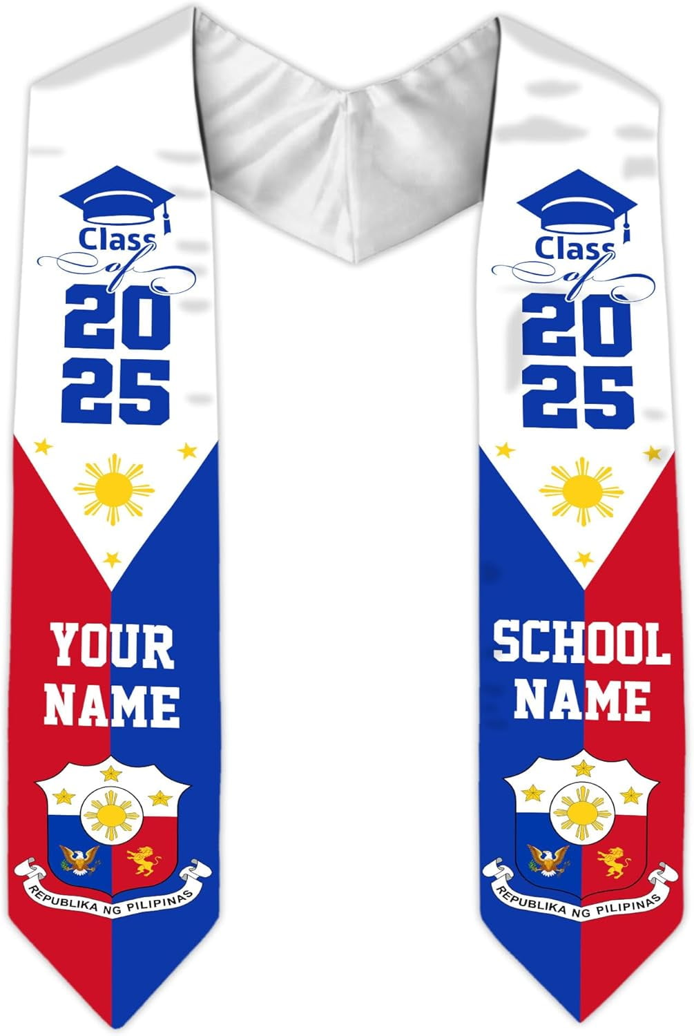 Customize Filipino Graduation Sash, Philippines Graduation Stole ...