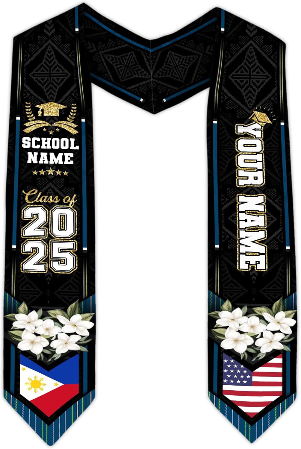 Customize Filipino Graduation Sash, Philippines Graduation Stole ...