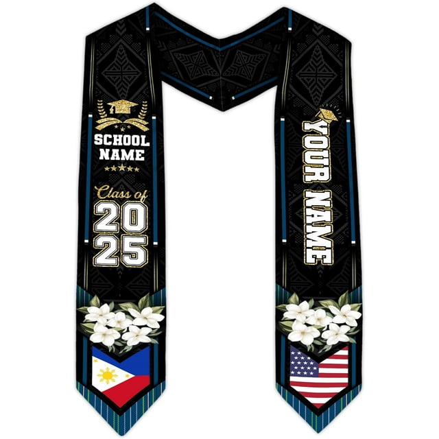 Customize Filipino Graduation Sash, Philippines Graduation Stole ...