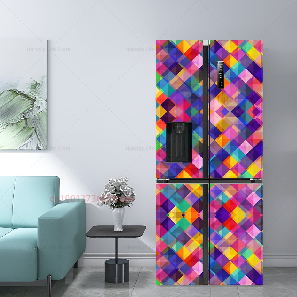 Customize Fridge Door Cover Wallpaper Waterproof 3D Vivid Wood Grain ...