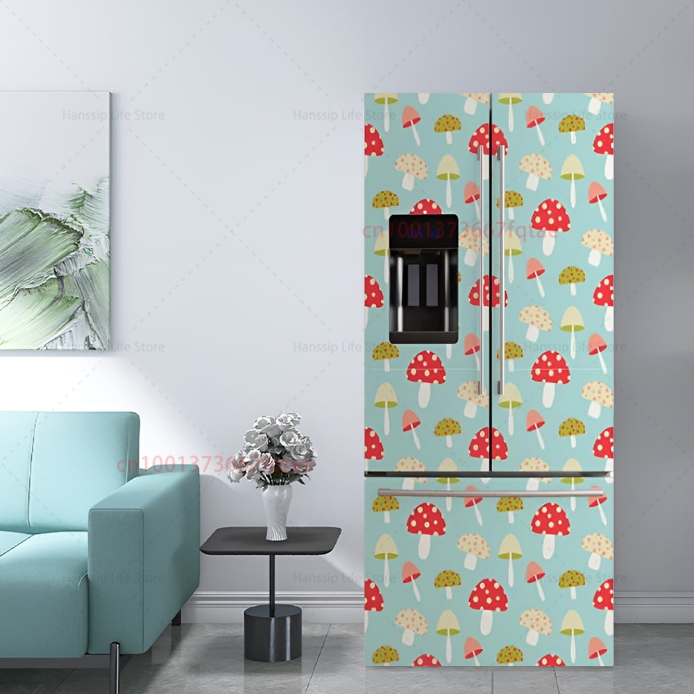 Customize Fridge Door Cover Wallpaper Waterproof 3D Vivid Wood Grain ...
