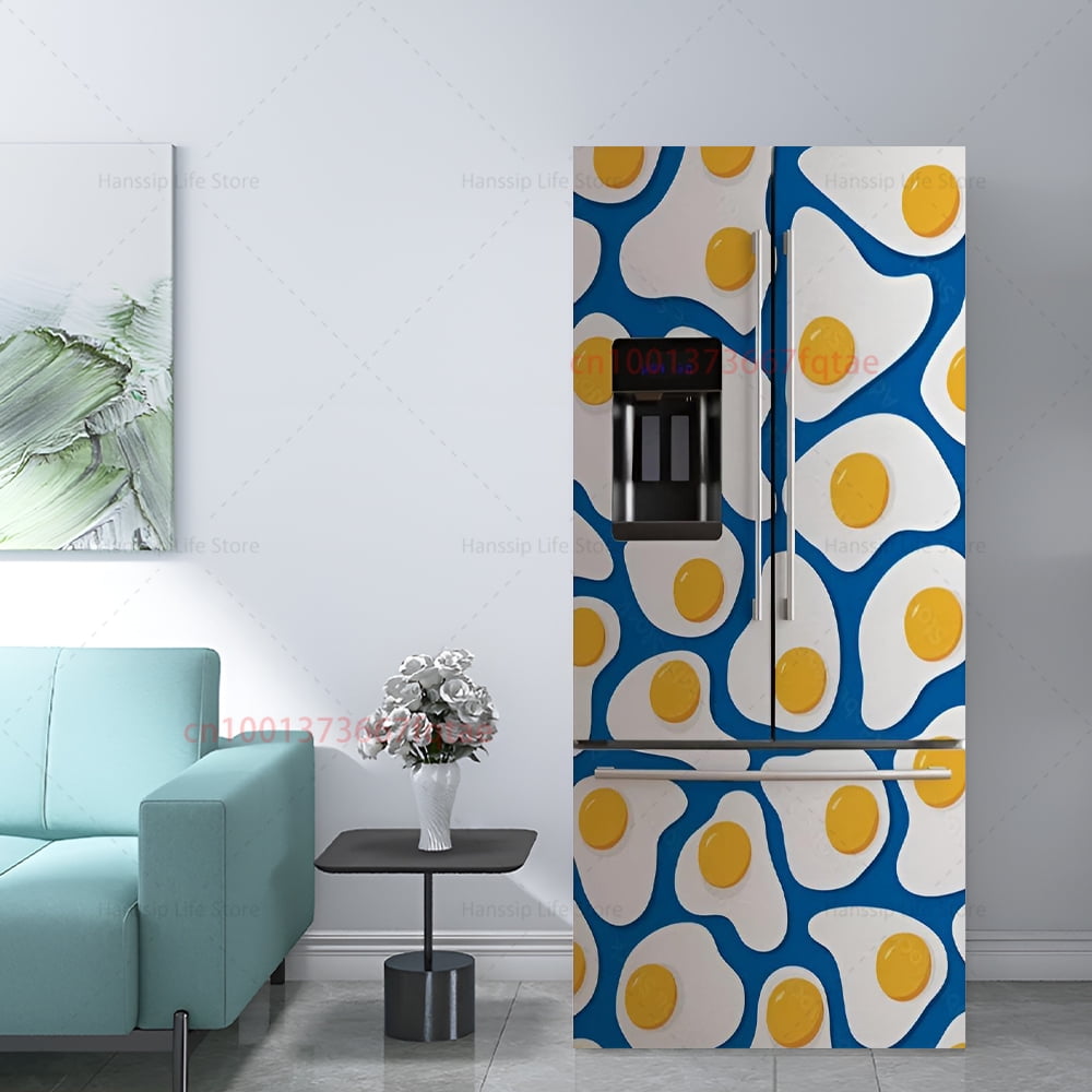 Customize Fridge Door Cover Wallpaper Waterproof 3D Vivid Wood Grain ...