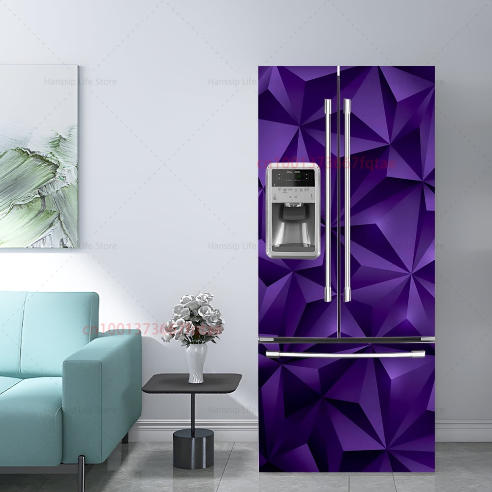Customize Fridge Door Cover Wallpaper Waterproof 3D Vivid Wood Grain ...