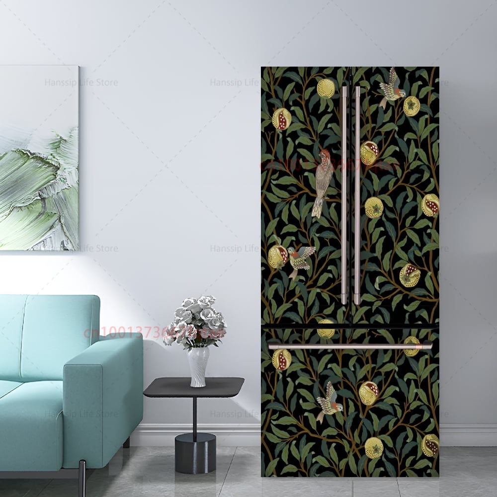 Customize Fridge Door Cover Wallpaper Waterproof 3D Vivid Wood Grain ...