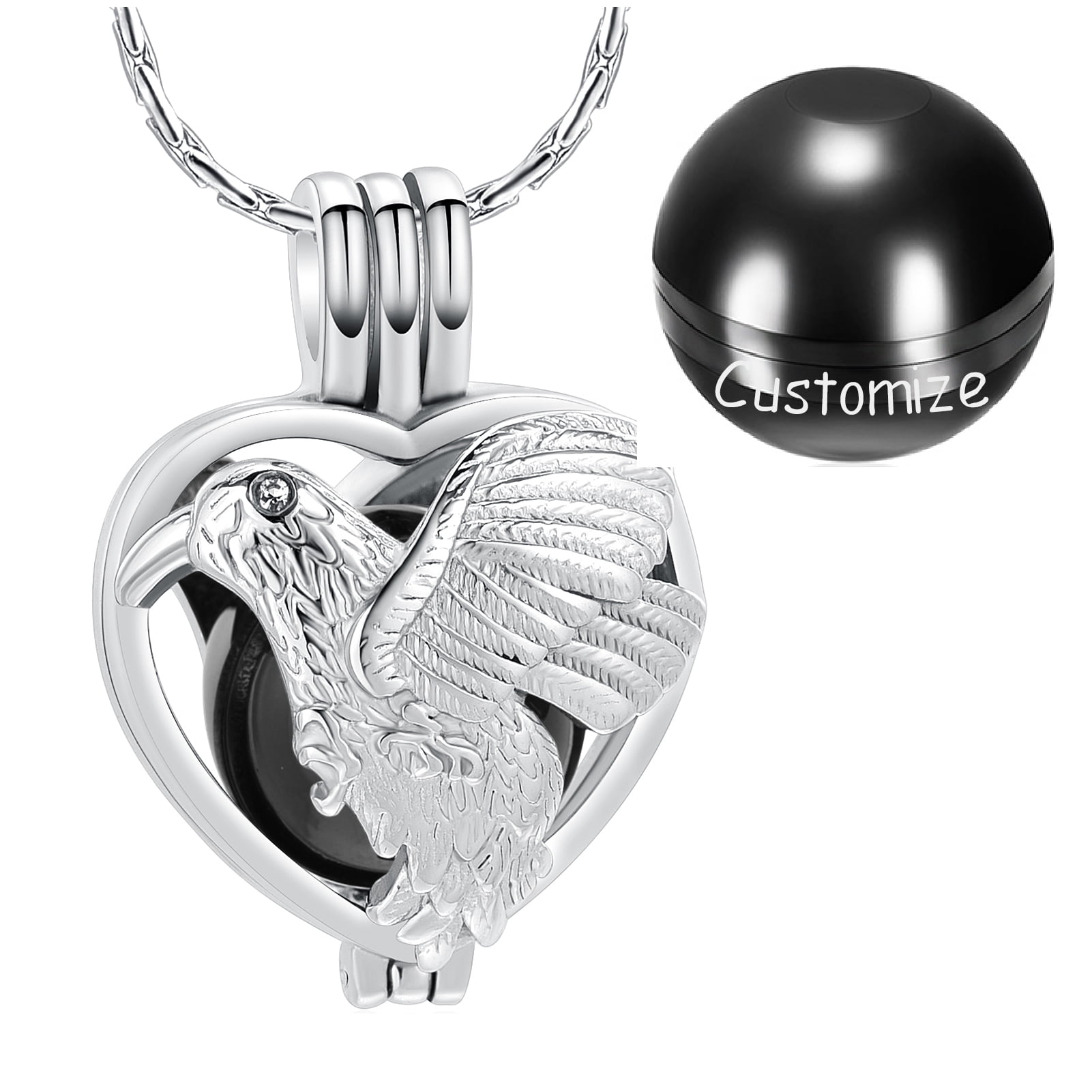 Customize Heart with Pigeon Necklace that Opens inside Cremation ...