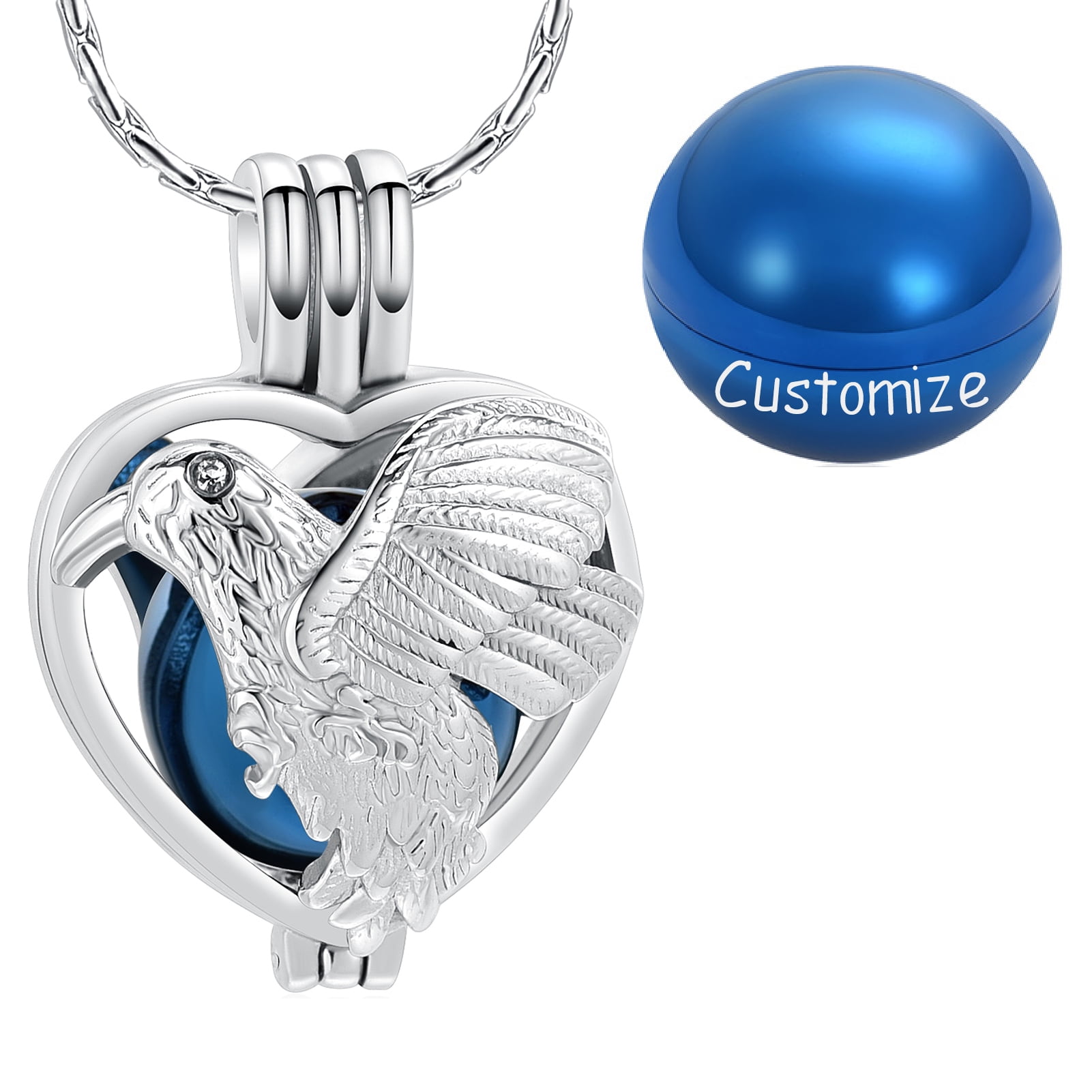 Customize Heart with Pigeon Necklace that Opens inside Cremation ...