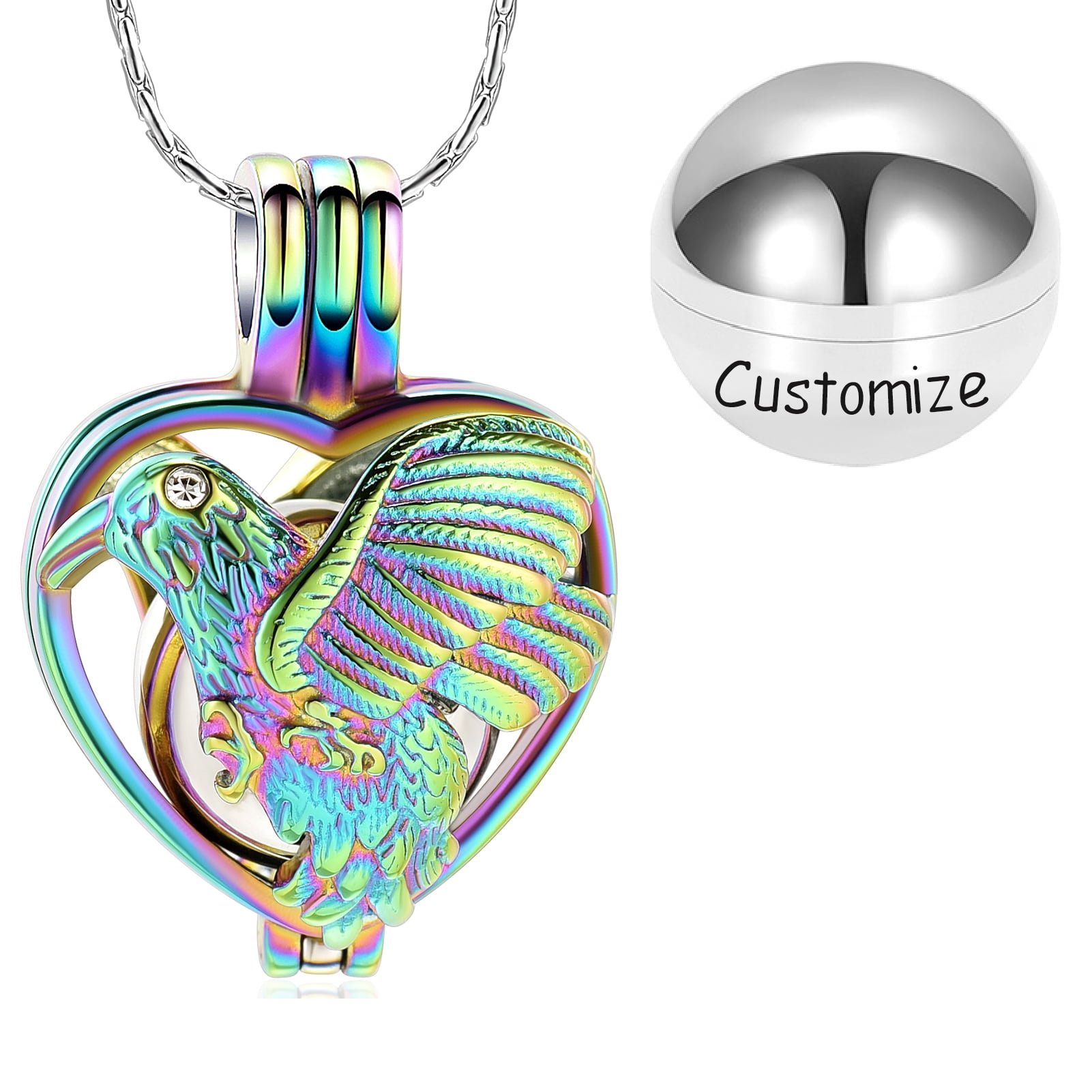 Customize Heart with Pigeon Necklace that Opens inside Cremation ...