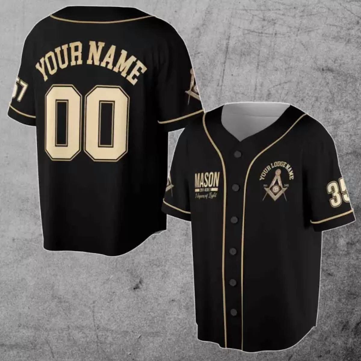 Customize Lodge Name, Name and Number PHA 3D Baseball Jersey Shirt ...