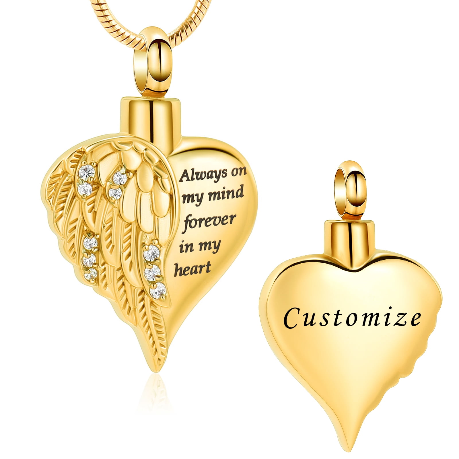 Customize Love Heart Cremation Jewelry for Ashes Holder Necklace Urn ...