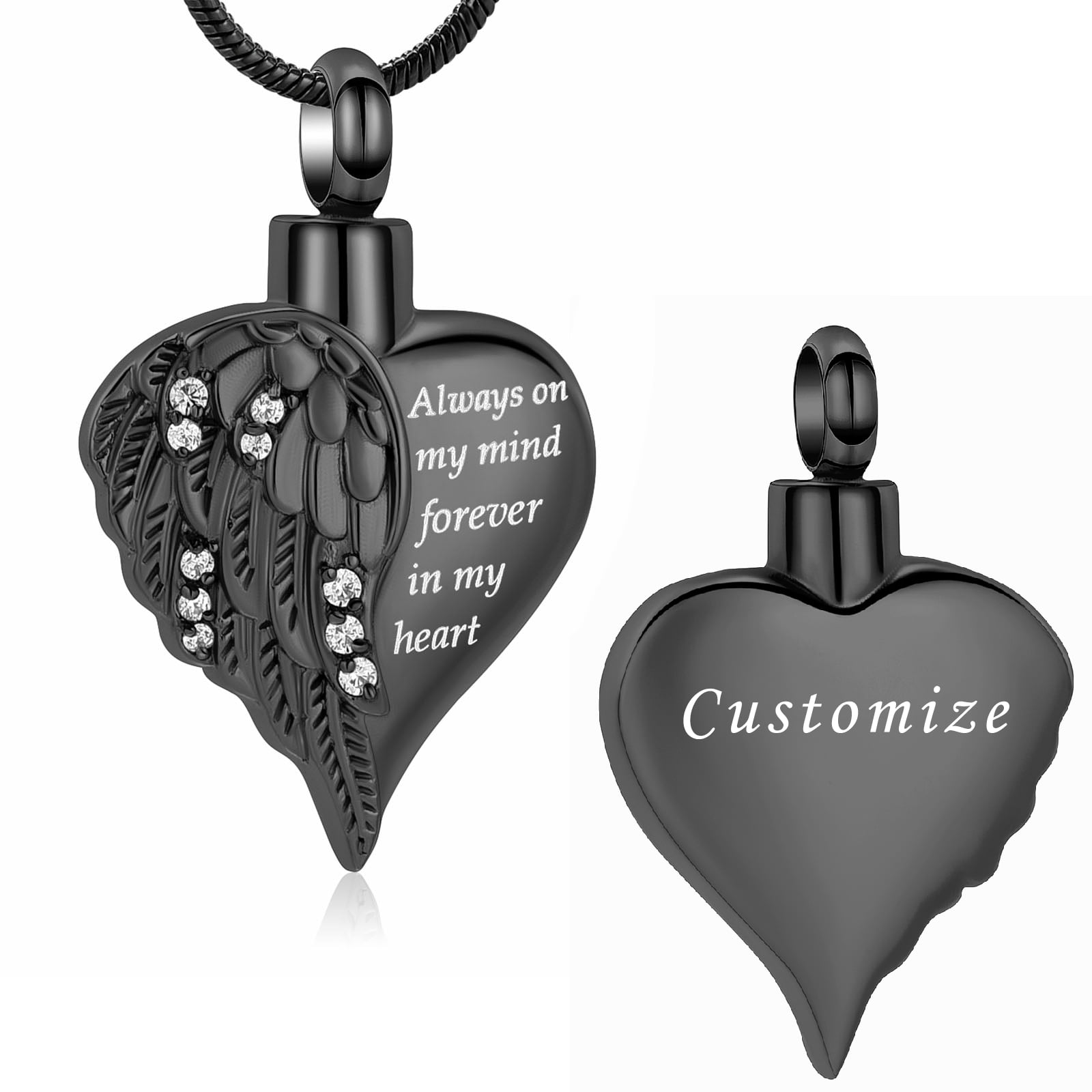 Customize Love Heart Cremation Jewelry for Ashes Holder Necklace Urn ...