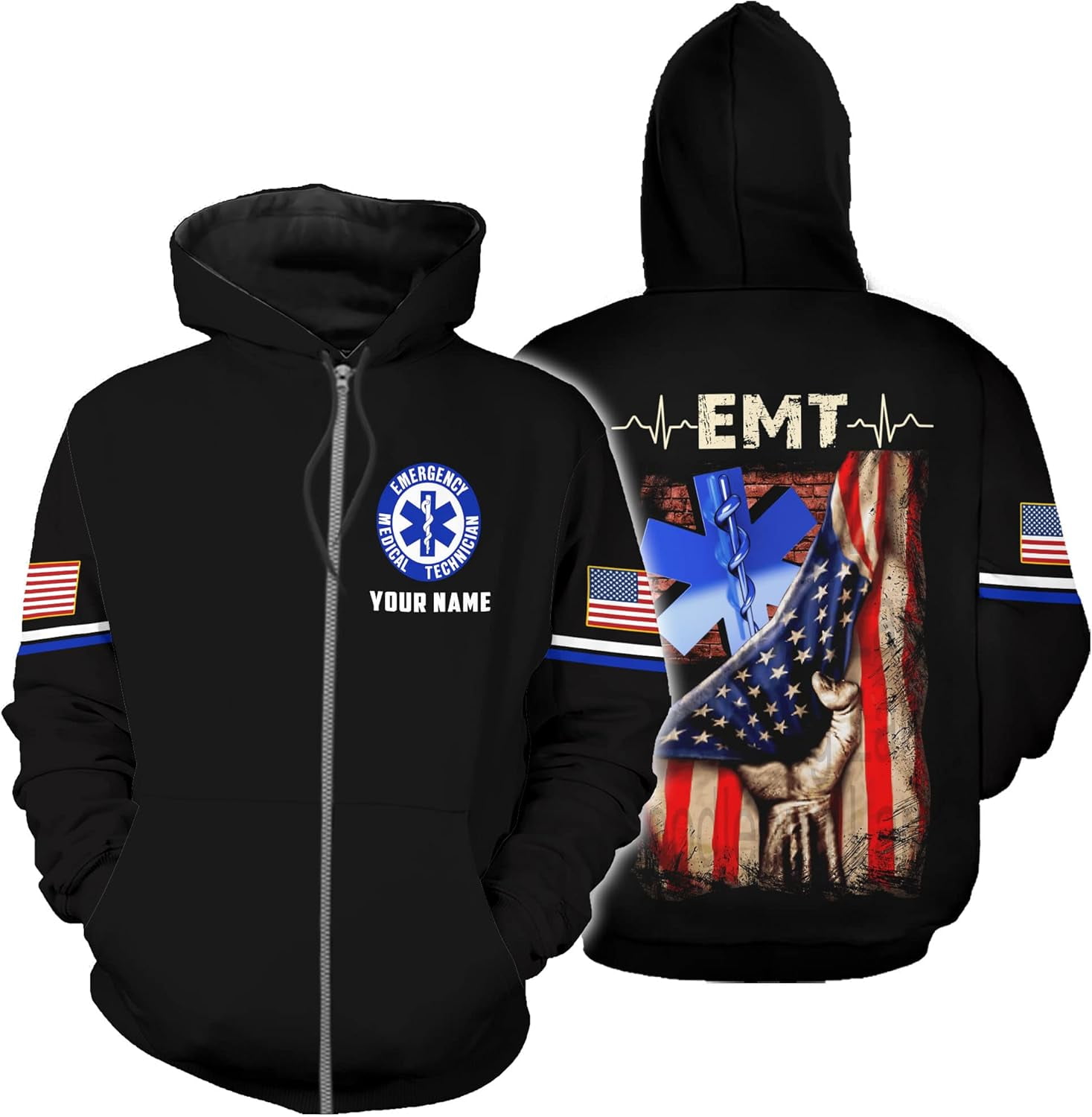 Customize Name EMS EMT Hoodie For Men And Women 3D All Over Printed ...