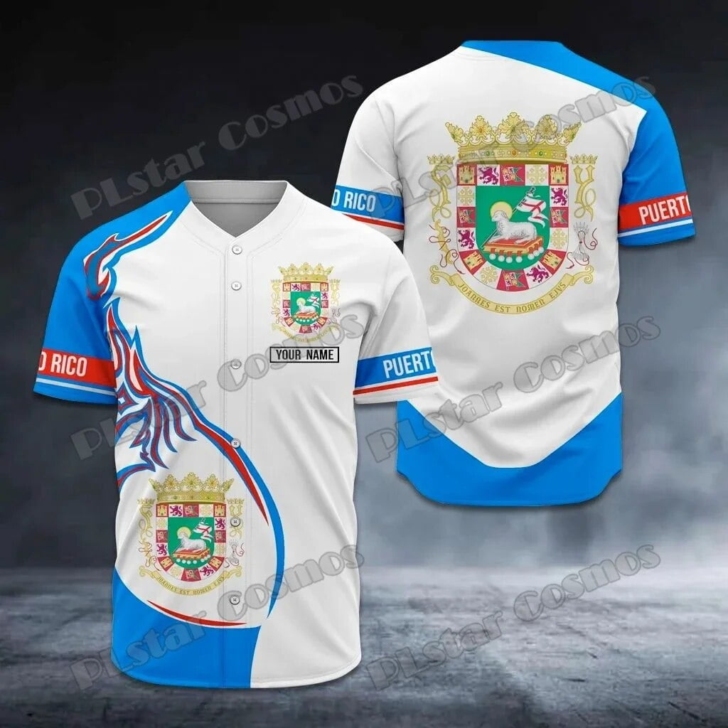 Customize Name Puerto Rico Flag & Coat Of Arms 3D Printed Fashion Men's ...