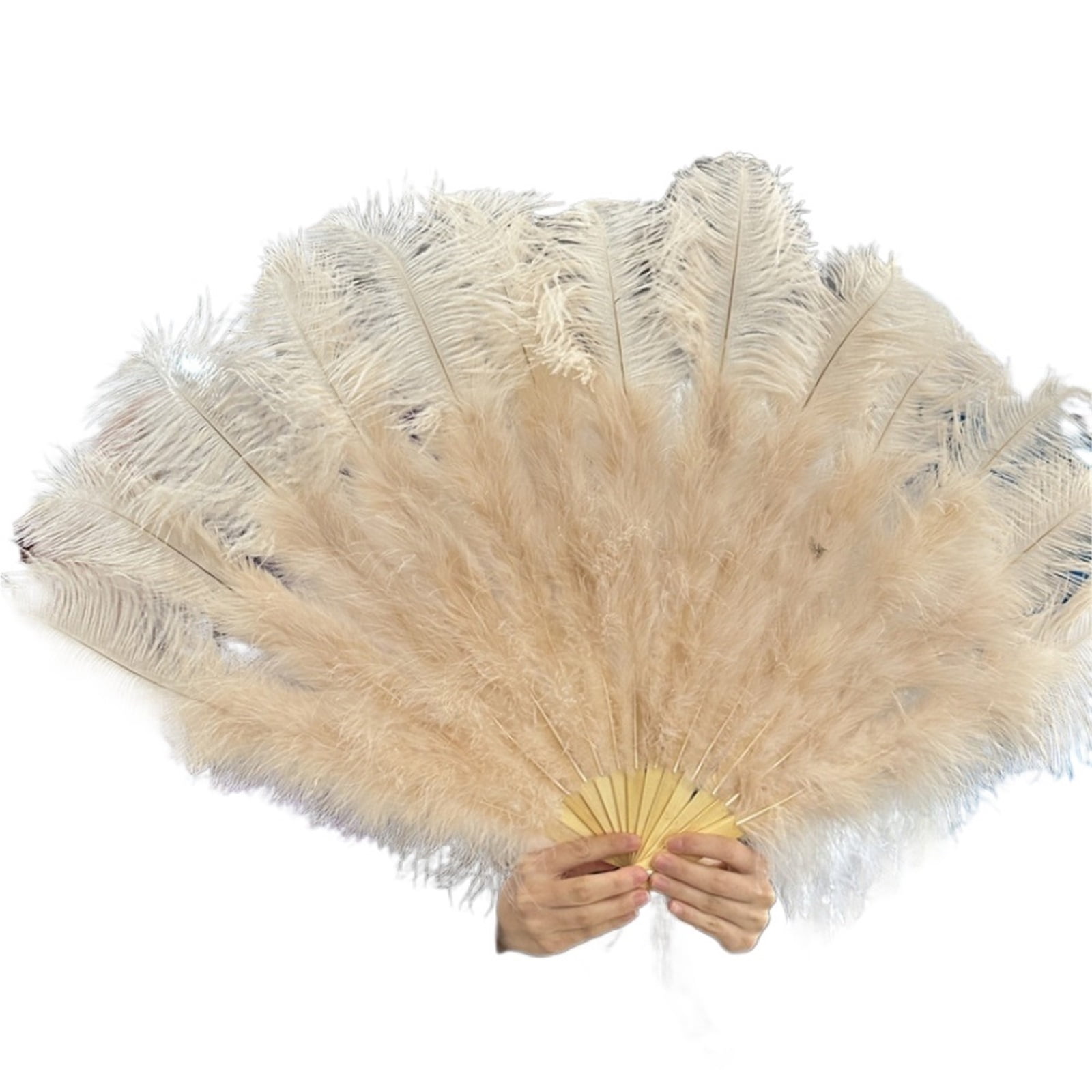 Customized 100*60CM Red Ostrich Feather Fan 13 Bones Wedding Foldable ...