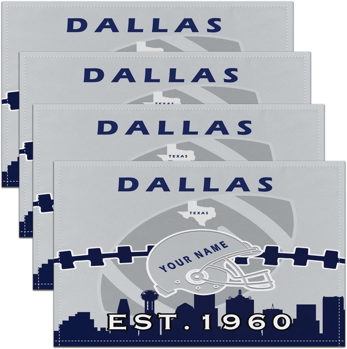 Customized 12x18 inch Set of 4 Teen Boys Football Placemats for Youth ...