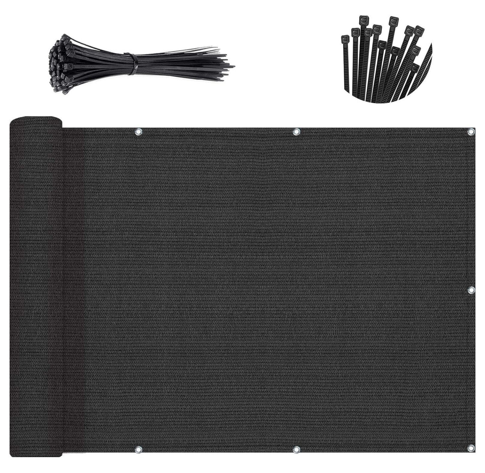 Customized 3.3'x10' Black Balcony Privacy Screen,180 GSM Apartments ...