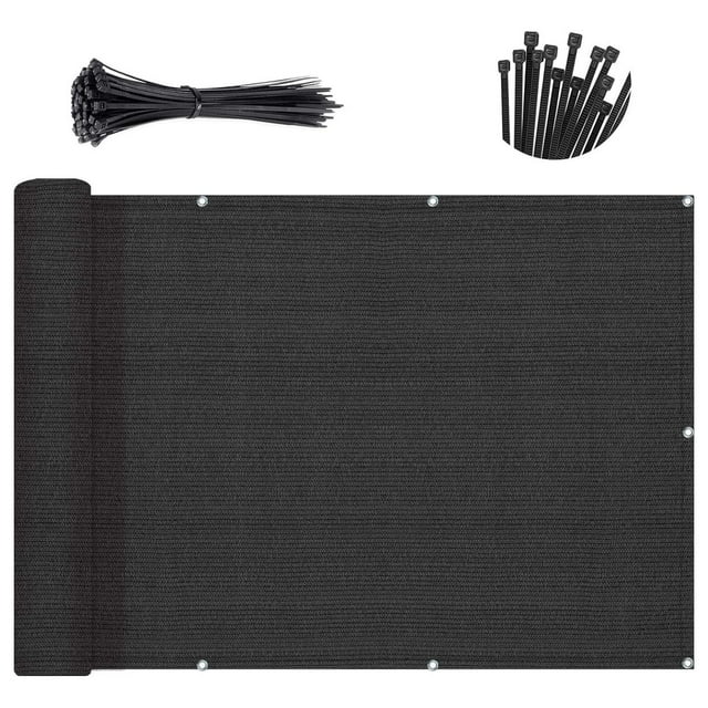 Customized 3.3'x4' Black Balcony Privacy Screen,180 GSM Apartments ...