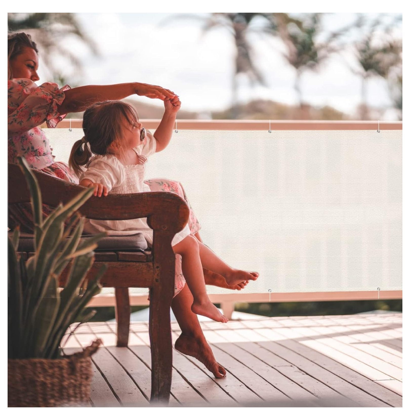 Customized 3'x28' White Balcony Privacy Screen,90% Shade Apartments ...