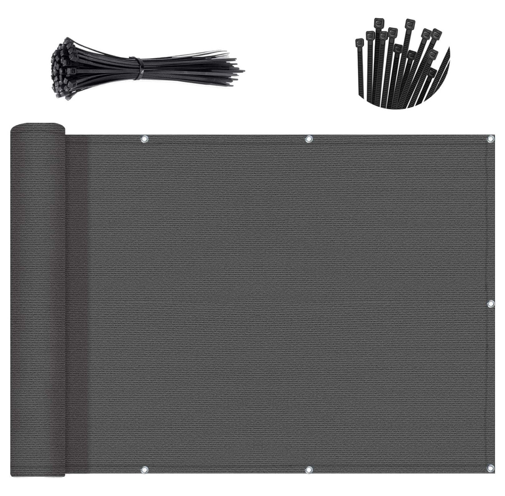 Customized 3'x33' Dark Gray Balcony Privacy Screen,90% Shade Apartments ...