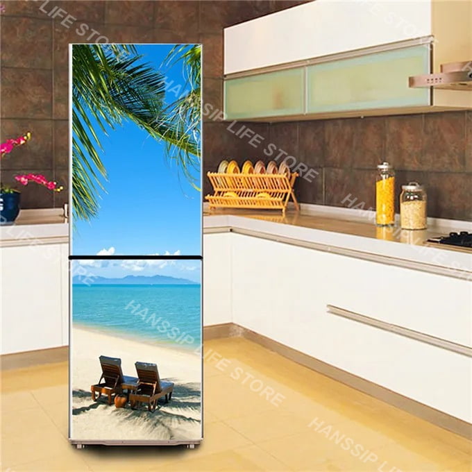 Customized 3D Refrigerator Sticker Self-Adhesive Wallpaper Home ration ...