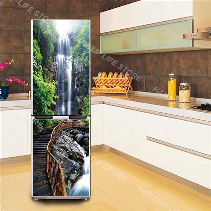 Customized 3D Refrigerator Sticker Self-Adhesive Wallpaper Home ration ...