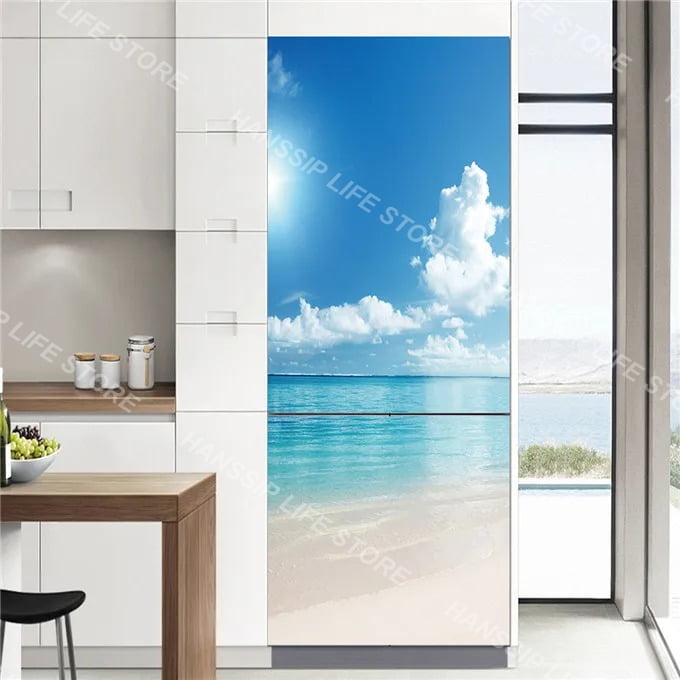 Customized 3D Refrigerator Sticker Self-Adhesive Wallpaper Home ration ...