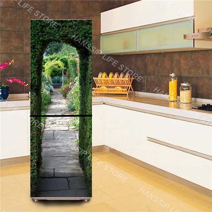 Customized 3D Refrigerator Sticker Self-Adhesive Wallpaper Home ration ...