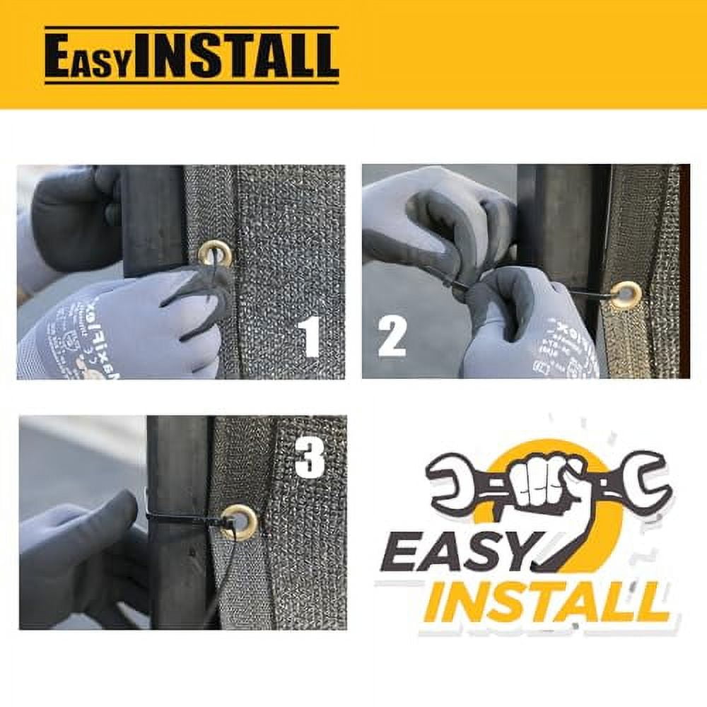 Customized 5' x 125' Beige Fence Privacy Screen,with Bindings ...