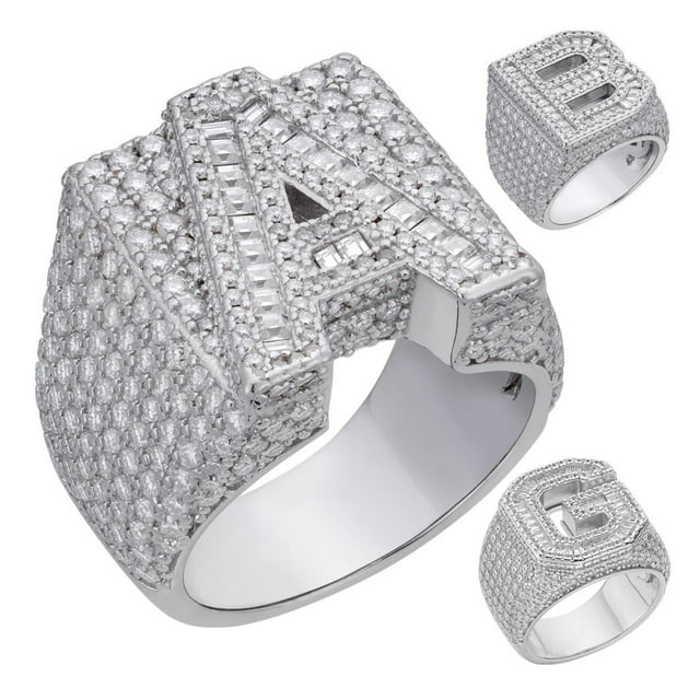 Customized A-Z Initial Letter Ring - Elegant 925 Sterling Silver ...