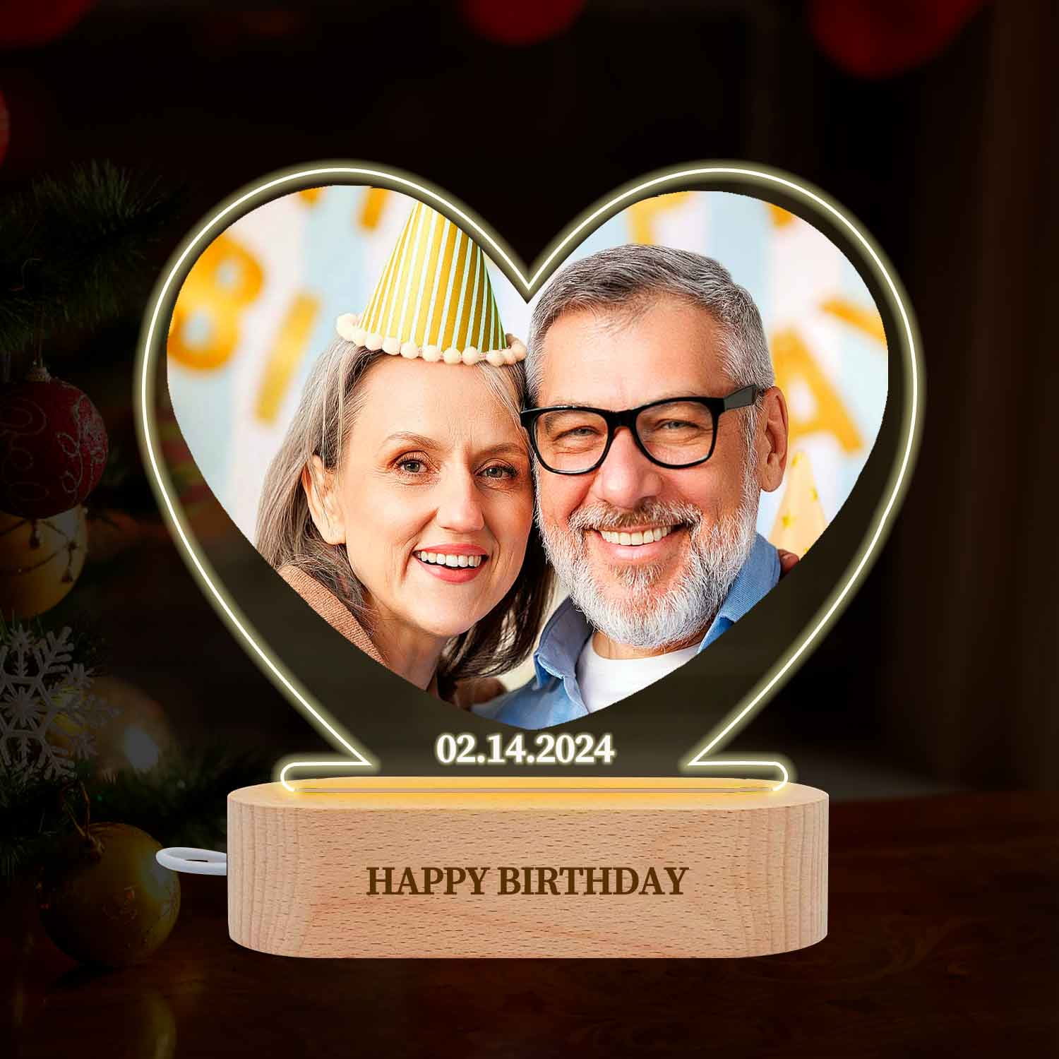 Customized Acrylic Plaque with Photos, Personalized Big Heart Photo ...