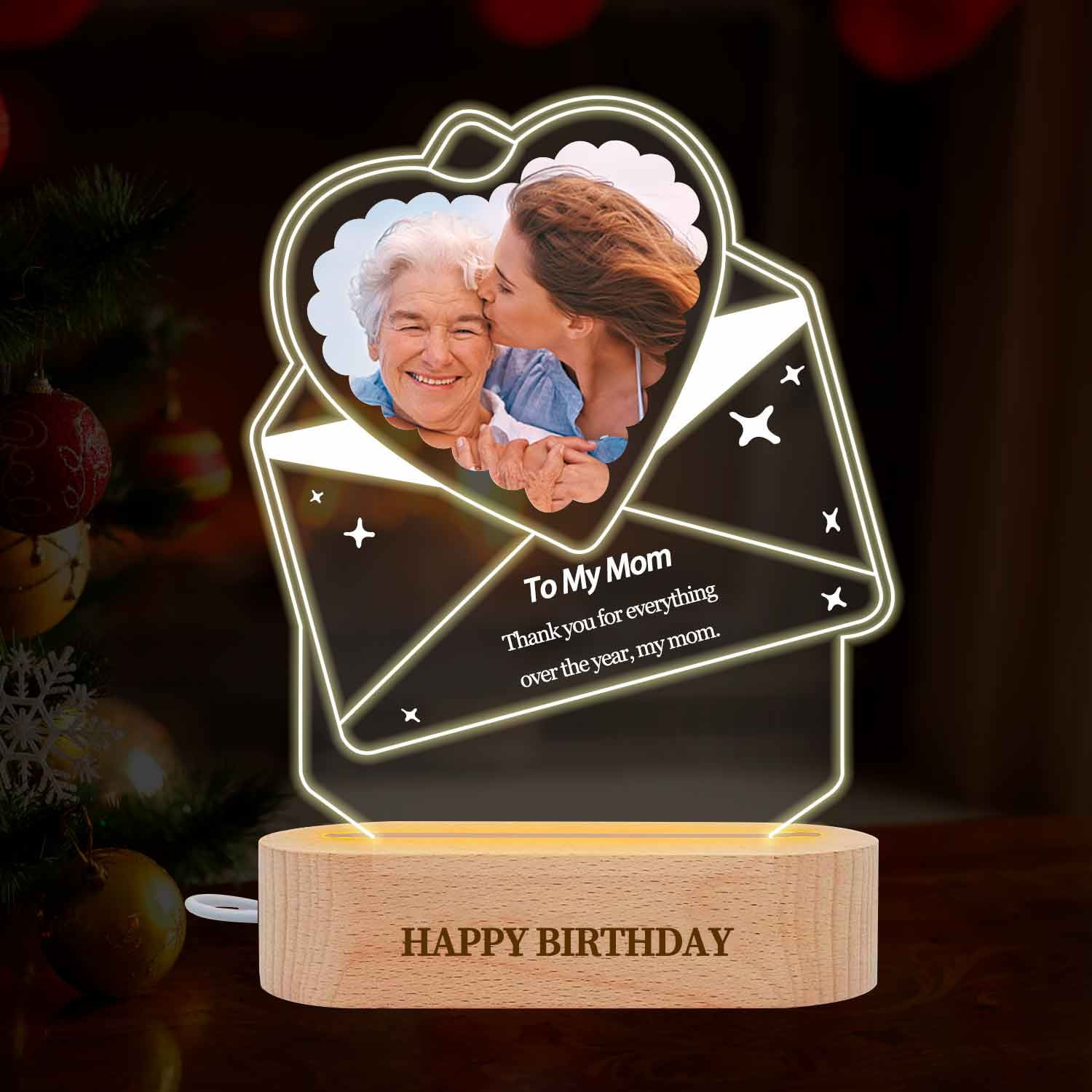 Customized Acrylic Plaque with Photos, Personalized Heart Envelope ...