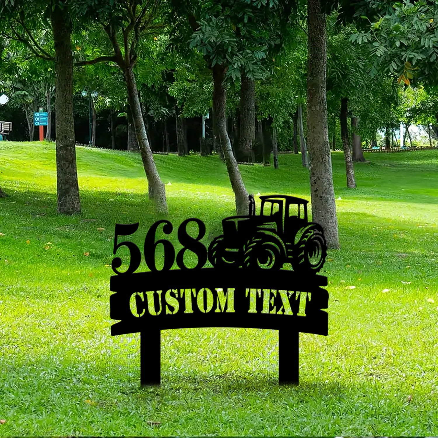 Customized Address Name Iron Art Silhouette Metal Yard Sign, Outdoor ...
