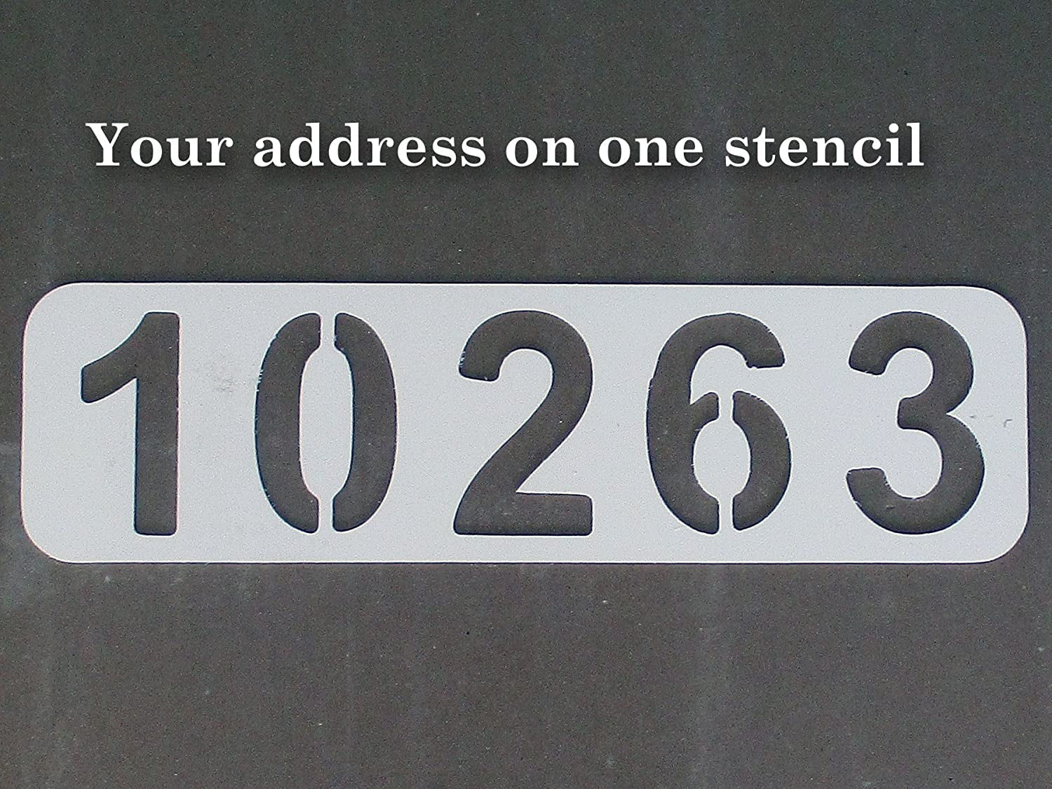 Curb-N-Sign Reusable Address Number Stencil, Durable Plastic, 4-Inch ...