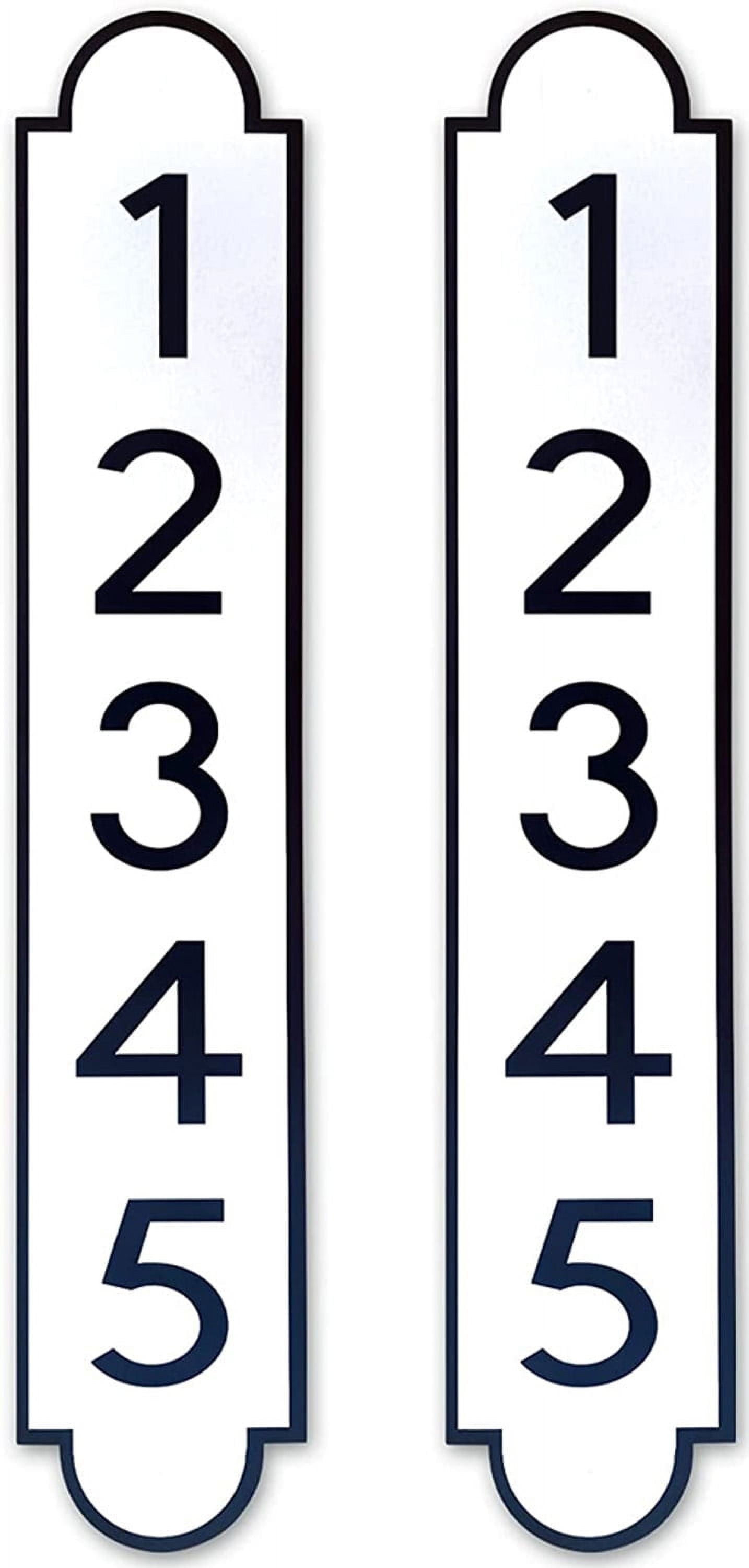Reflective Aluminum Address Number Stickers, 2 Pack, 3"x9", White ...