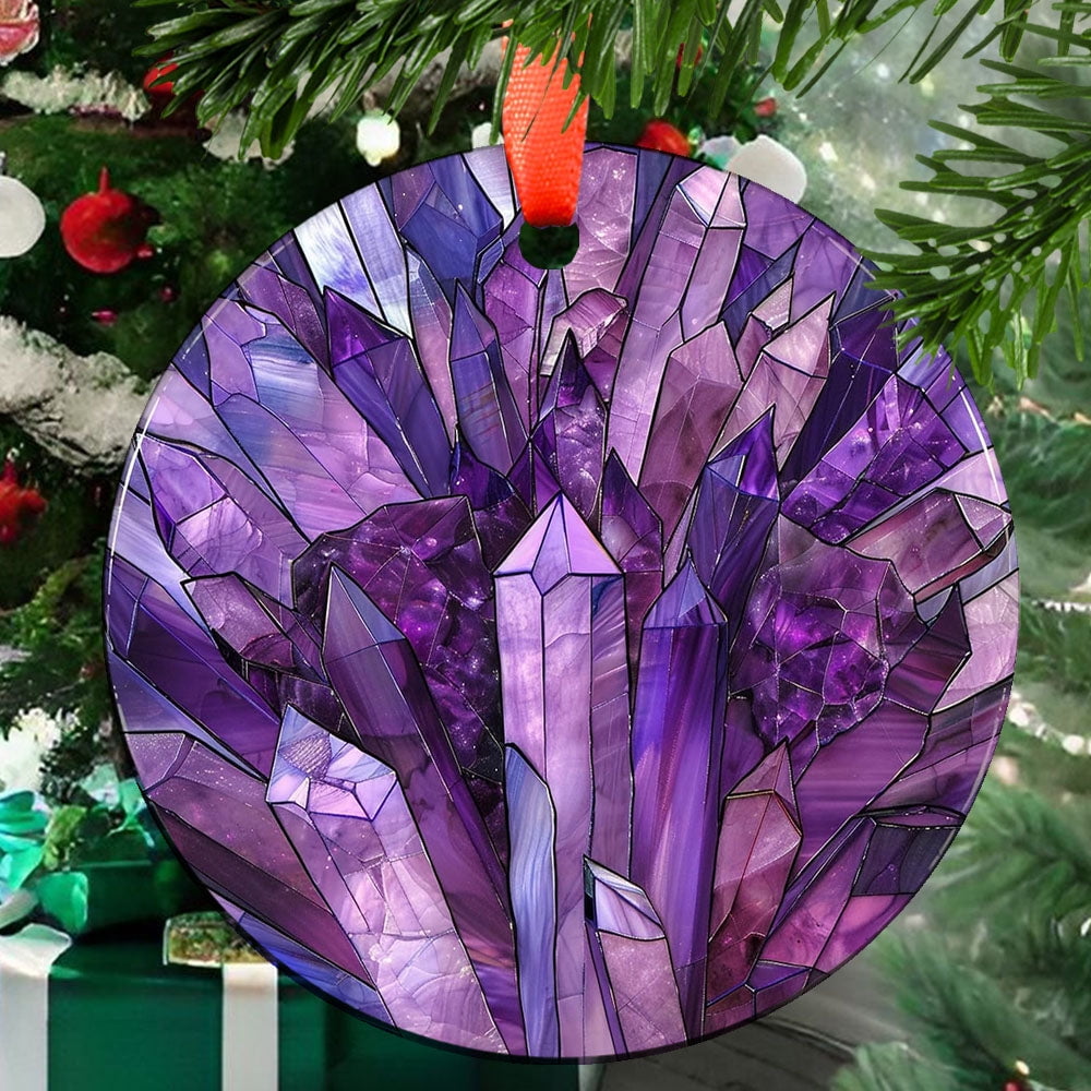 Customized Amethyst Ornament Suncatcher Window Hangings Birthday Gift for Mom Grandma Teacher ...