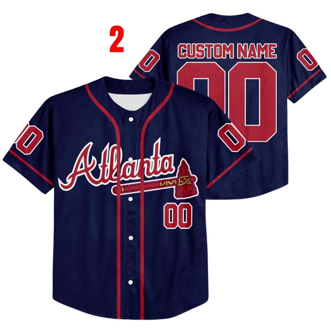 Customized Atlanta Baseball Team Baseball Jersey, Personalized Name And ...