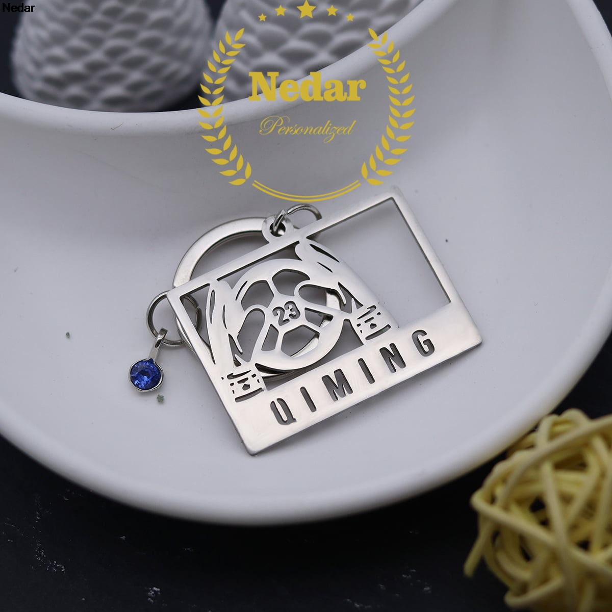 Customized Basketball Key Chain Custom Name Ball Player Keyring Unique ...