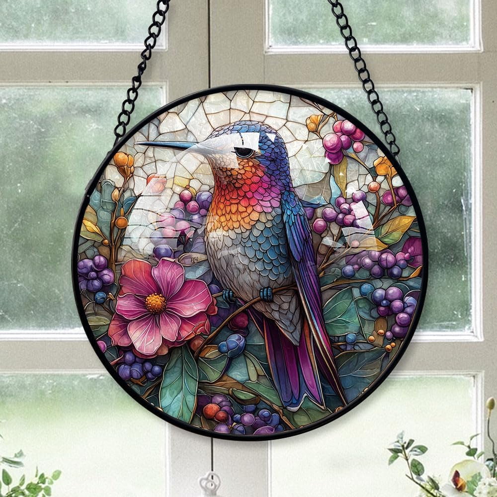 Customized Bird House Suncatcher Stained Glass, Bird House Gifts for ...