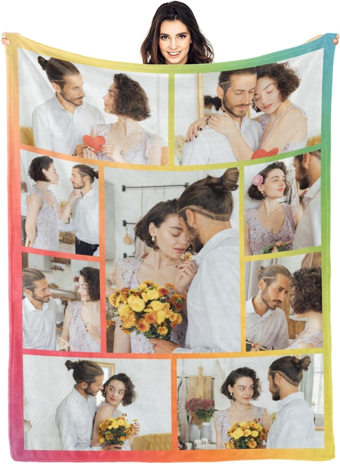 Customized Blanket with Photos & Text for Mom Dad Baby Family Friends ...