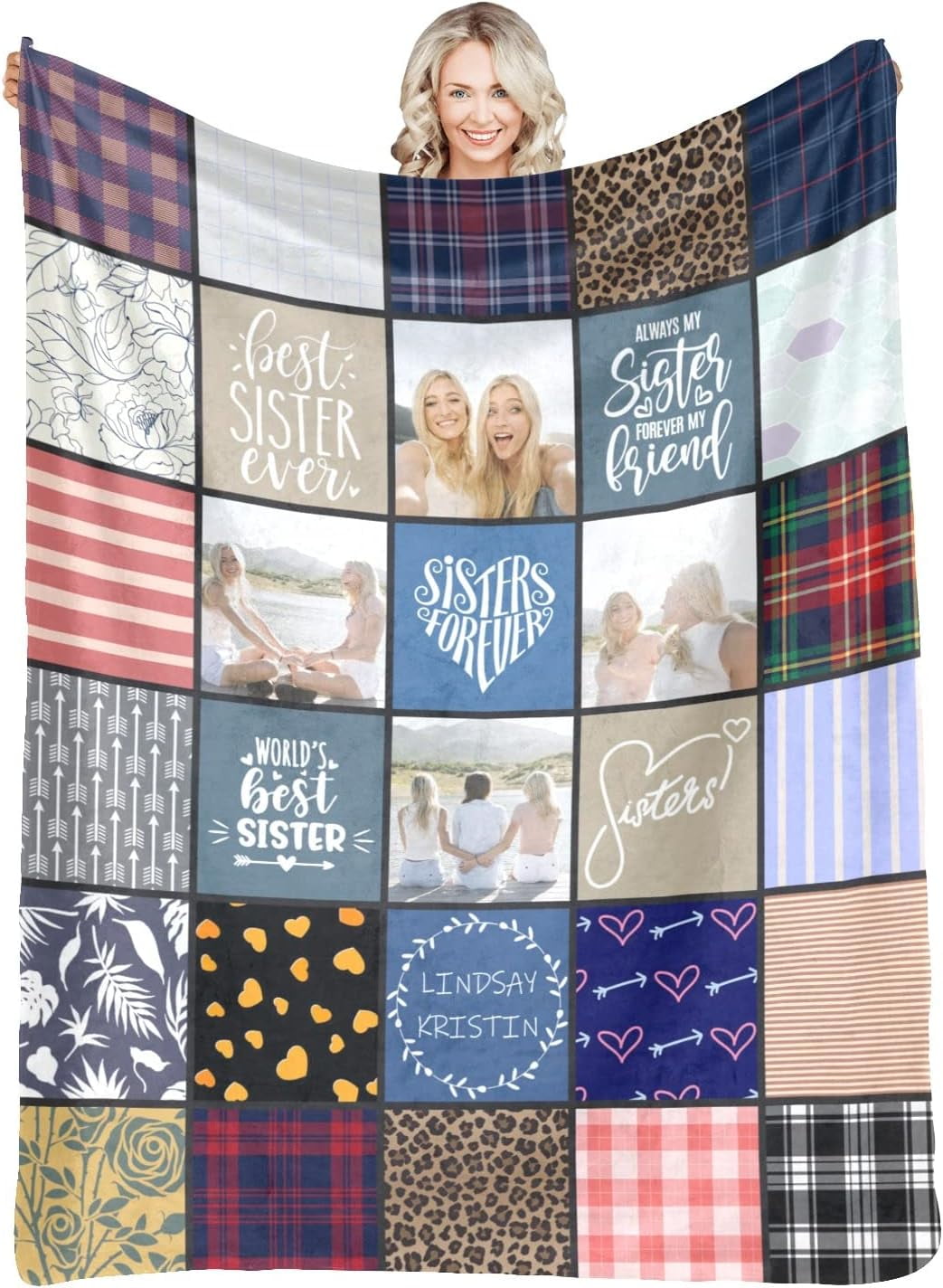 Customized Blanket with Photos & Text for Mom Dad Baby Family Friends ...