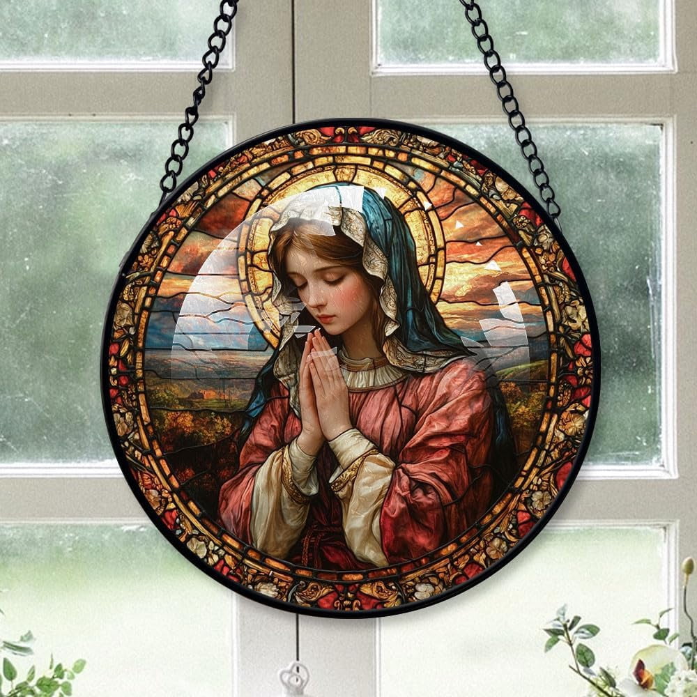 Customized Blessed Virgin Mary Suncatcher Stained Glass, Blessed Virgin ...