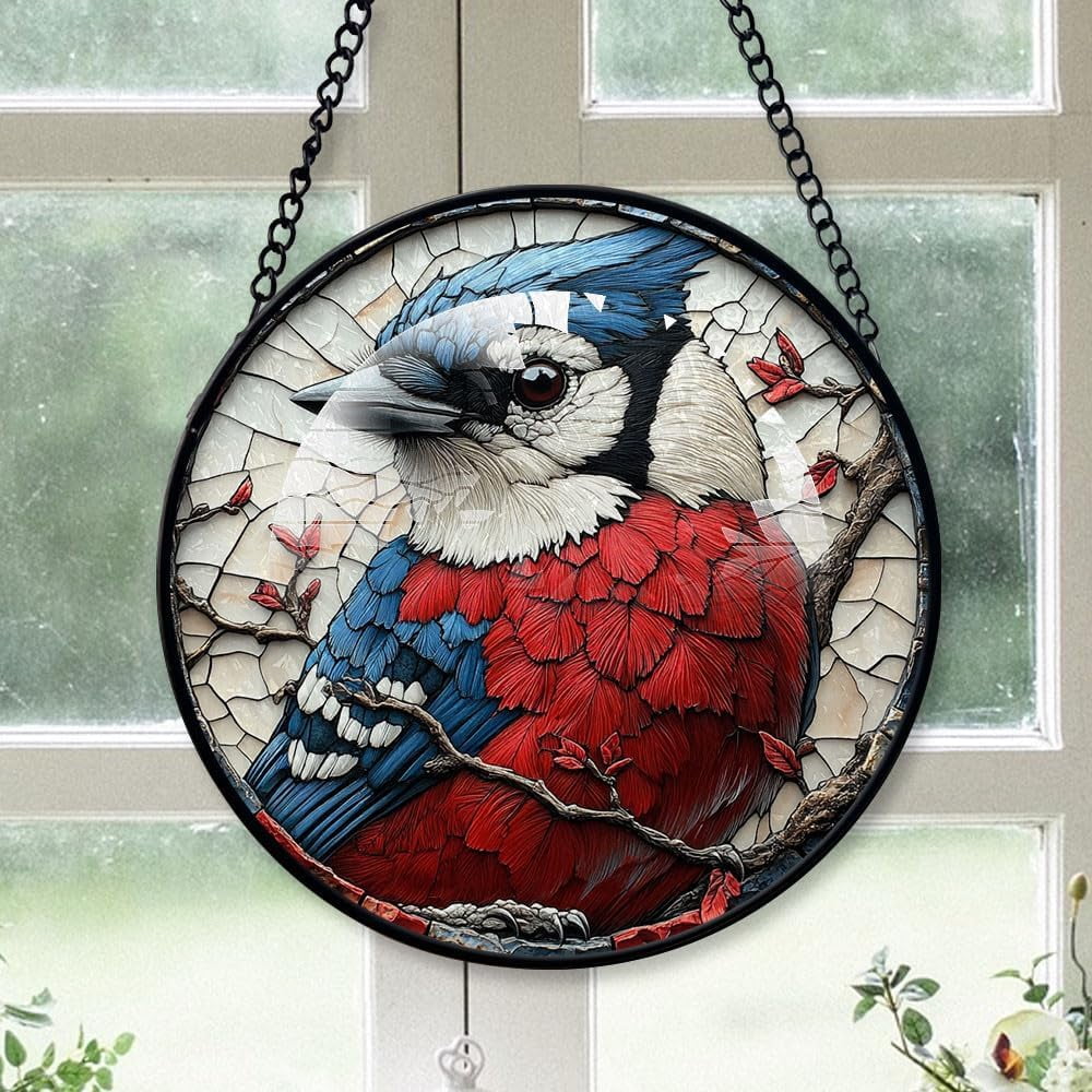 Customized Blue Bird Stained Glass, Blue Bird Suncatchers, Blue Bird ...