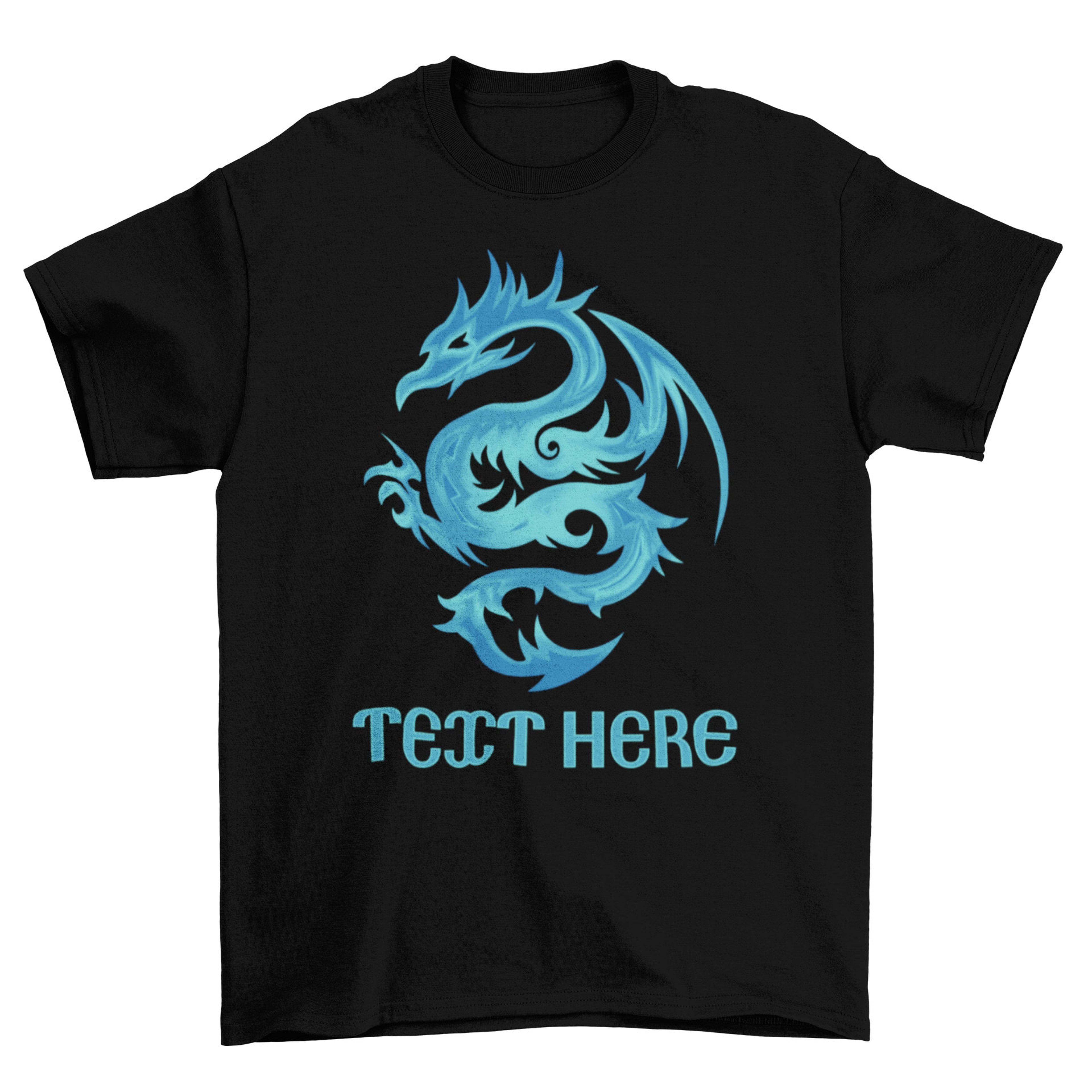 Customized Blue Dragon Shirt Design, Cool Text, Custom Text Print T ...